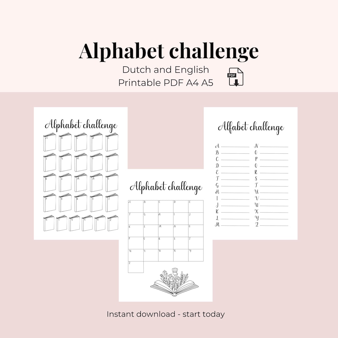 Book Alphabet Challenge Printable | A to Z Reading Challenge Page ...