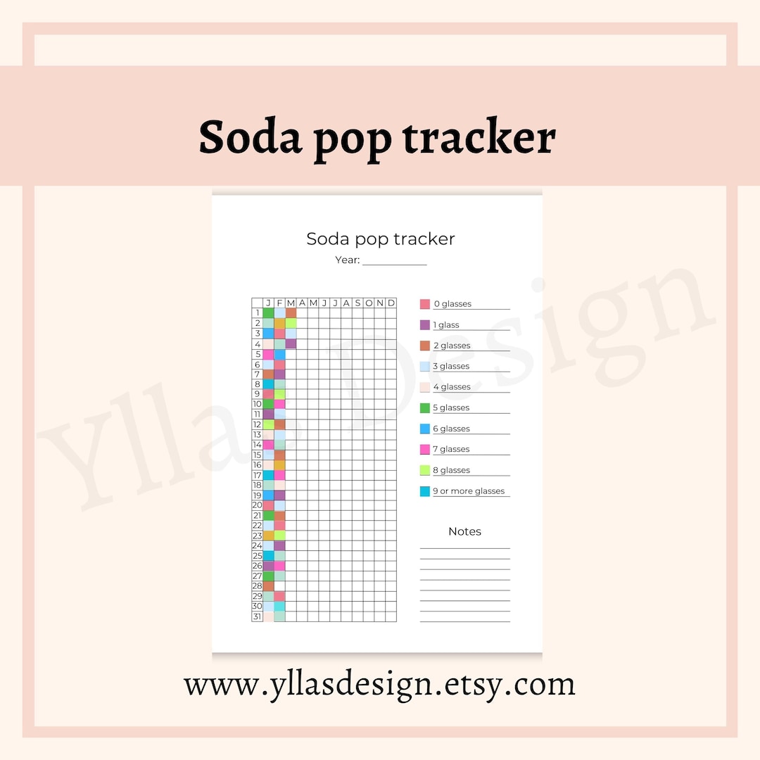 Soda Pop Tracker Journal Page Printable Pdf Health Tracker Daily Soda ...