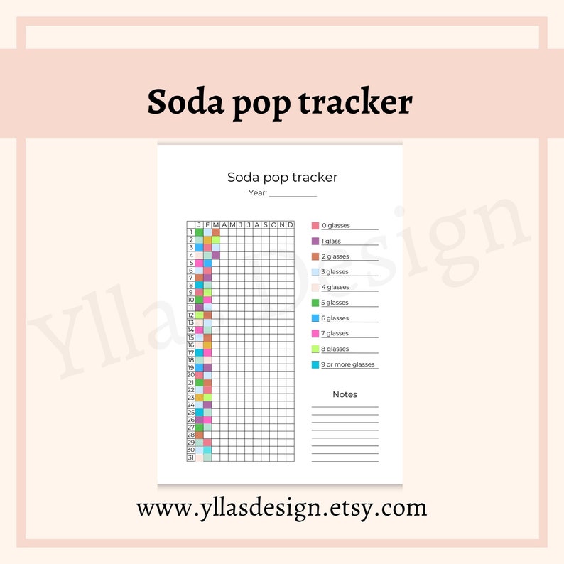 Soda Pop Tracker Journal Page Printable Pdf Health Tracker Daily Soda ...