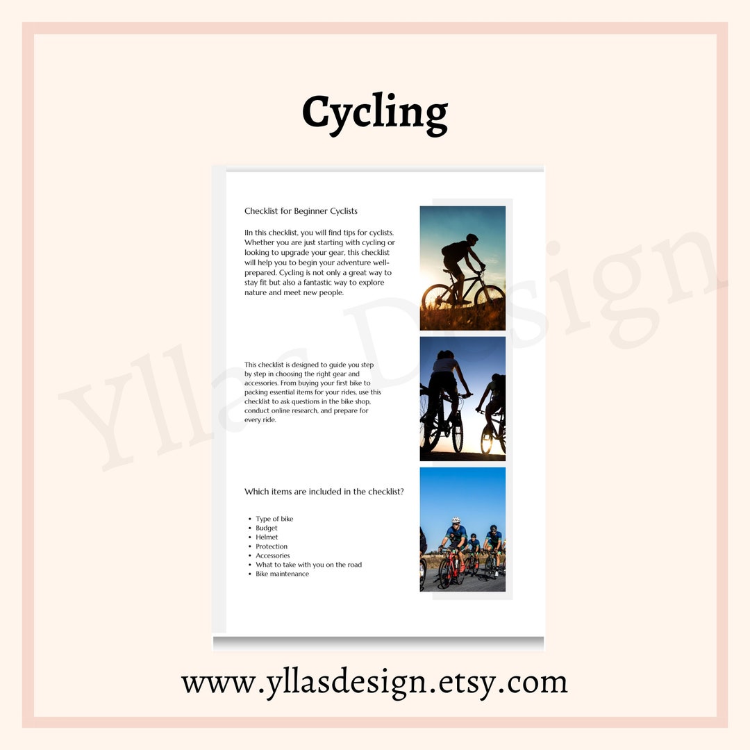 Beginner Cyclist Checklist Digital Download Cycling Essentials ...