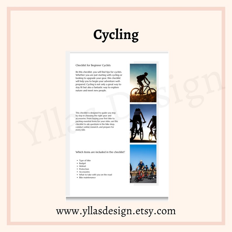 Beginner Cyclist Checklist Digital Download Cycling Essentials ...