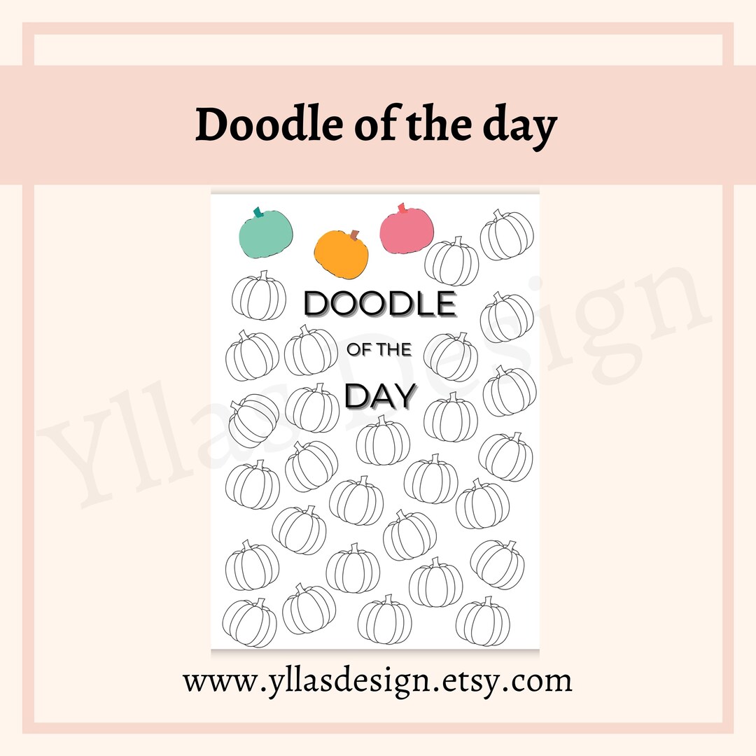 Pumpkin Doodle of the Day Printable Pdf Fall Planner Page Journal Page ...