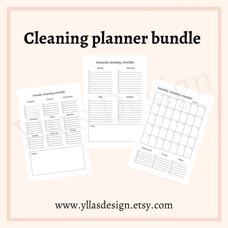 Cleaning Planner Bundle Printable Editable Pdf Weekly Monthly Cleaning ...