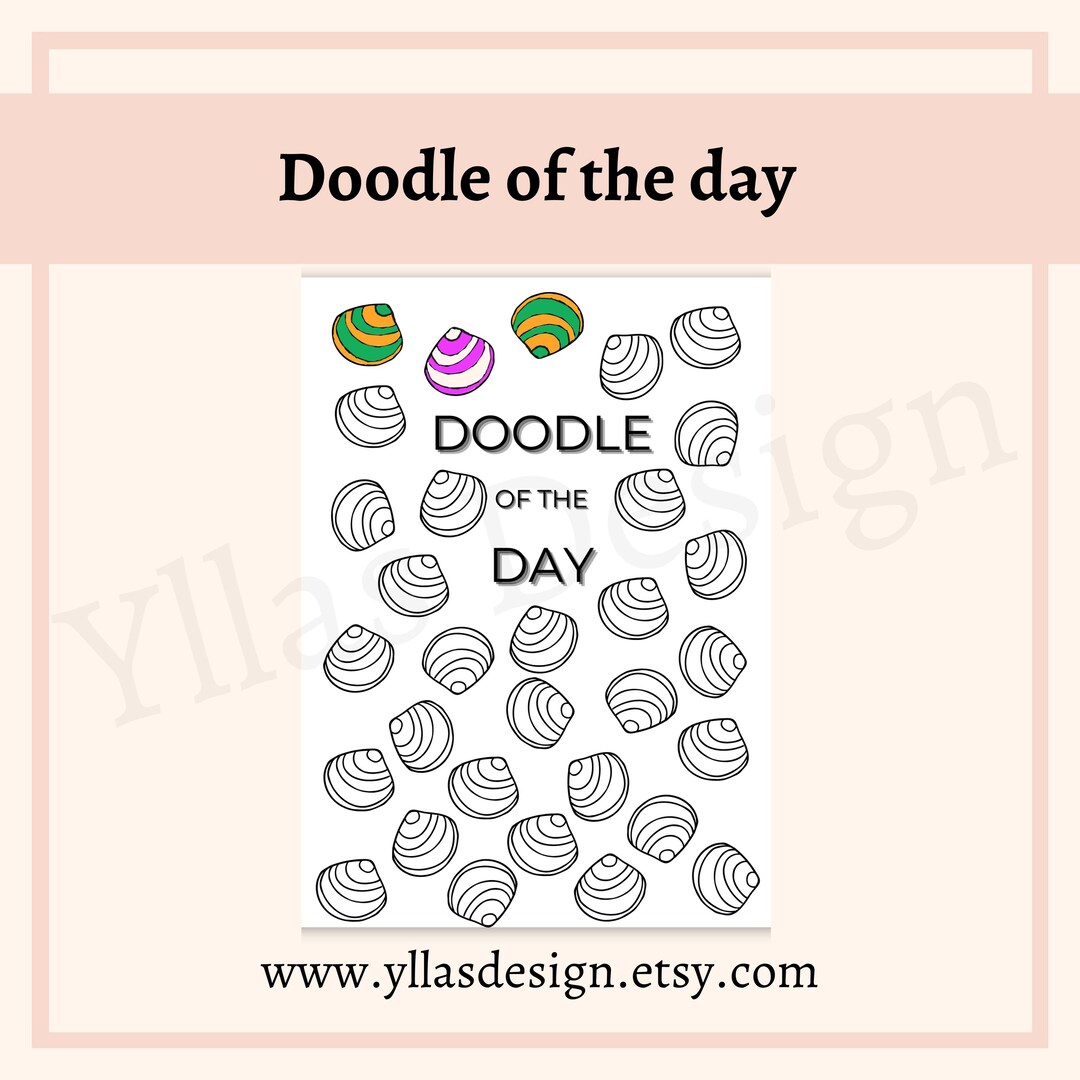Shell Doodle of the Day Printable Pdf Planner Page Journal Page Daily ...