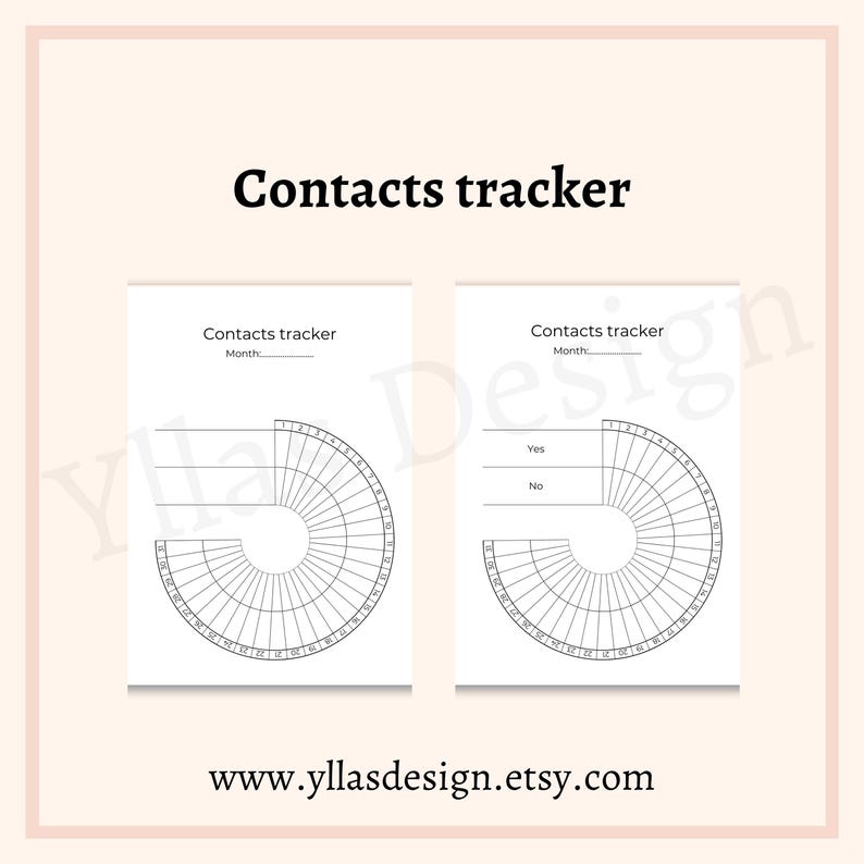 Contacts Tracker Printable Pdf Track Contacts Monthly Tracker Contact ...