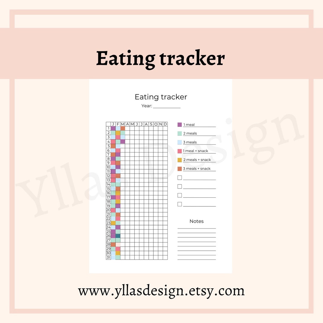 Eating Tracker Printable Journal Page Pdf Food Log Meal Tracker Food ...