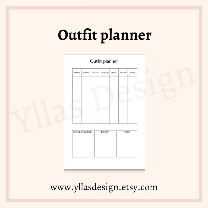 Outfit Planner Printable Pdf Travel Outfit Planner Vacation Planner ...