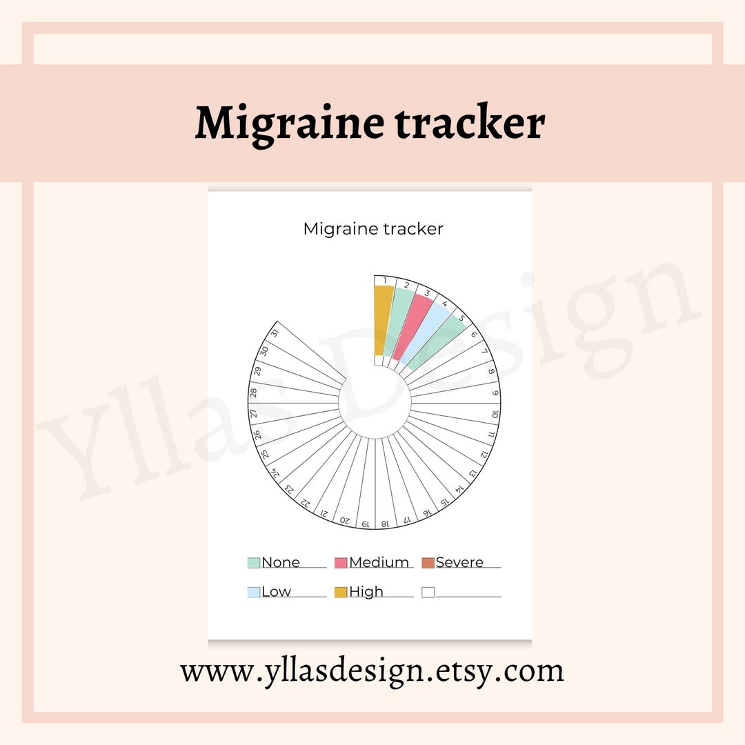 Migraine Tracker Printable Pdf Health Tracker Headache Tracker Migraine ...