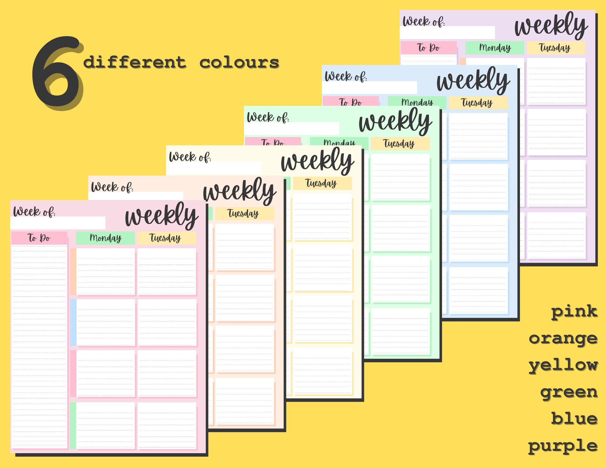 4 Subject Digital Planner | Digital Download | Digital Calendar ...