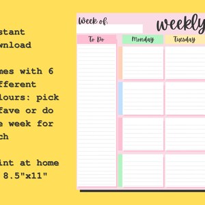 4 Subject Digital Planner | Digital Download | Digital Calendar ...