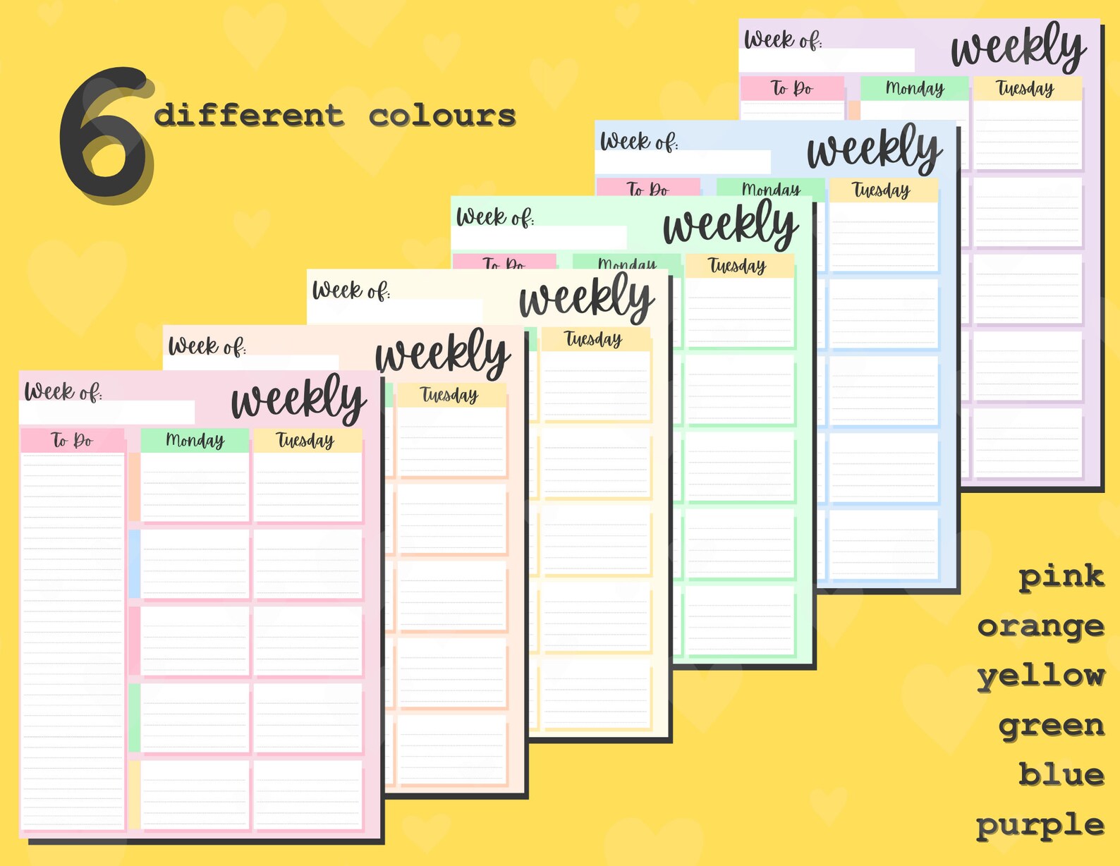 5 Subject Digital Planner | Digital Download | Digital Calendar ...