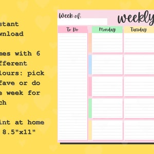 5 Subject Digital Planner | Digital Download | Digital Calendar ...