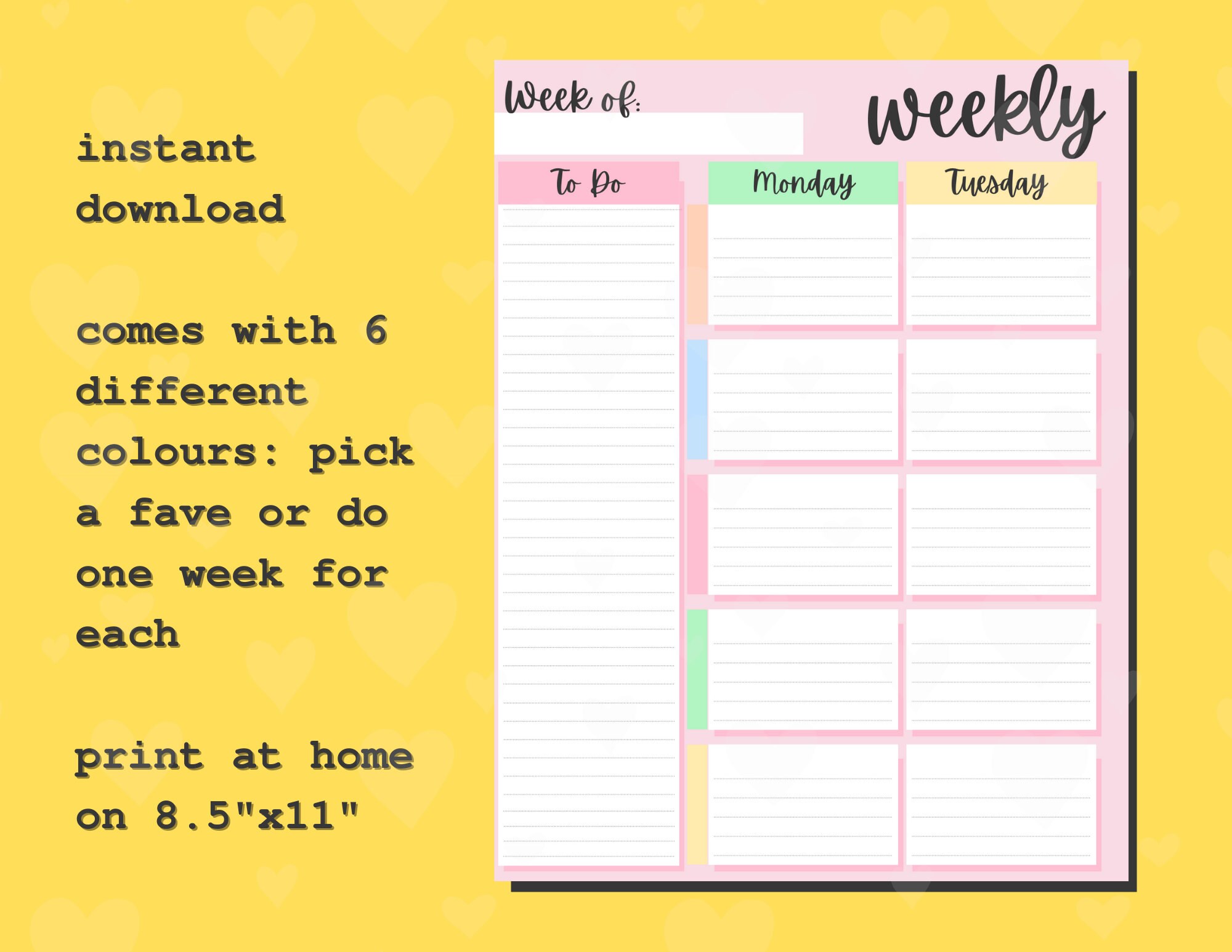 5 Subject Digital Planner | Digital Download | Digital Calendar ...
