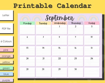 5 Subject Digital Planner Digital Download Digital Calendar Teacher Day ...