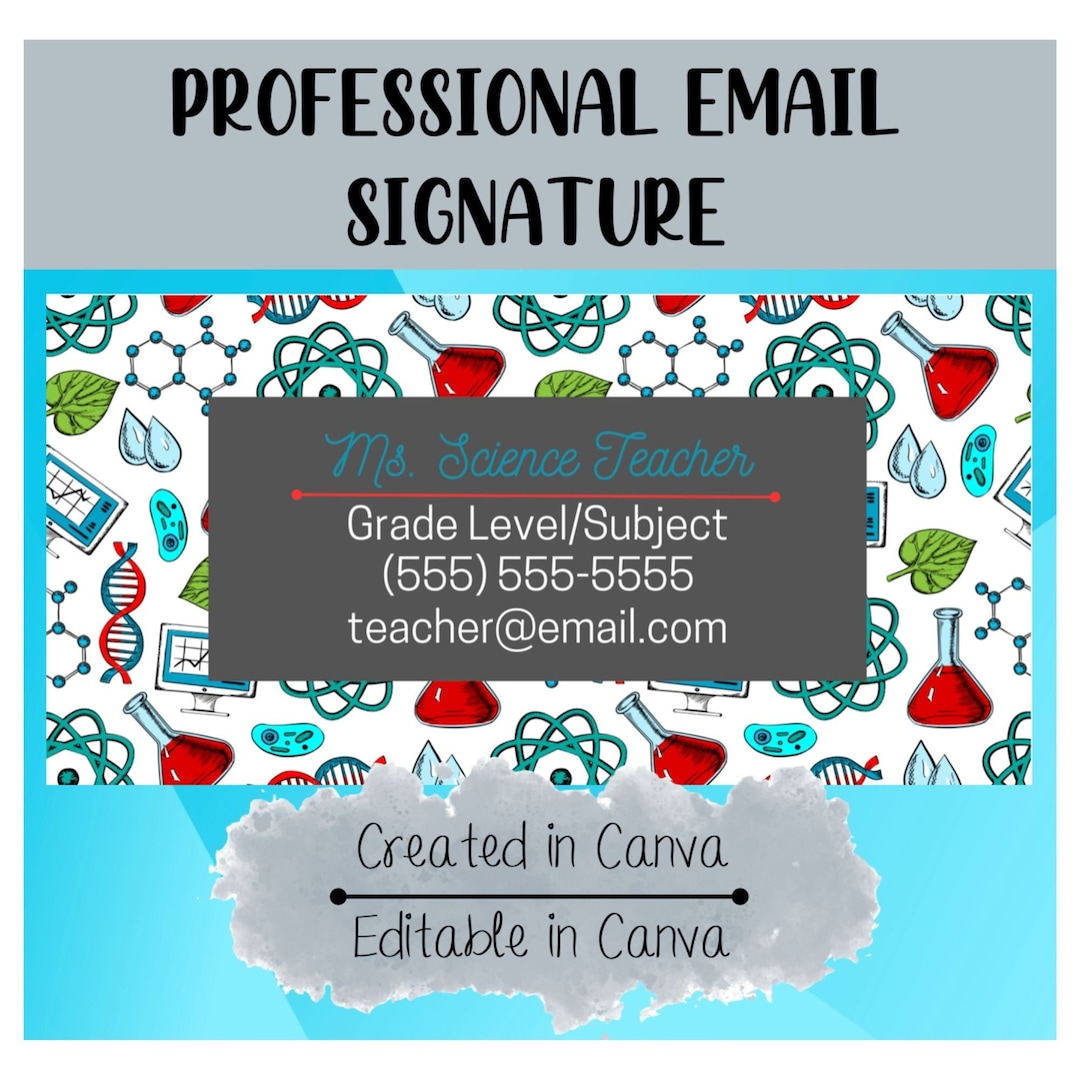 Email Signature Science Teacher - Etsy