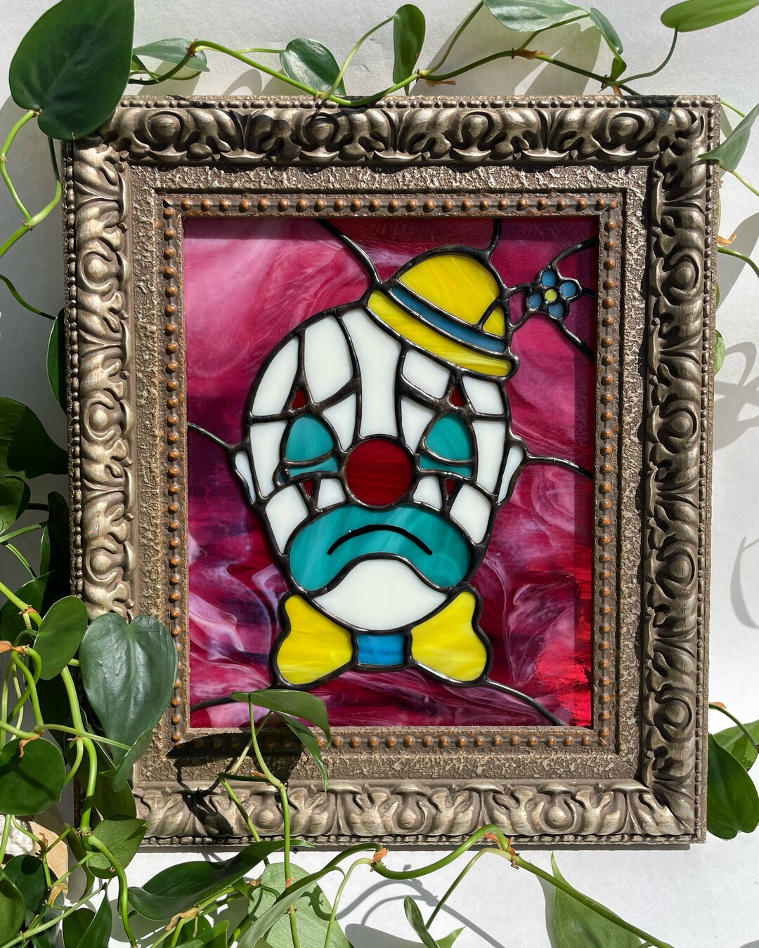Stained Glass Sad Clown - Etsy
