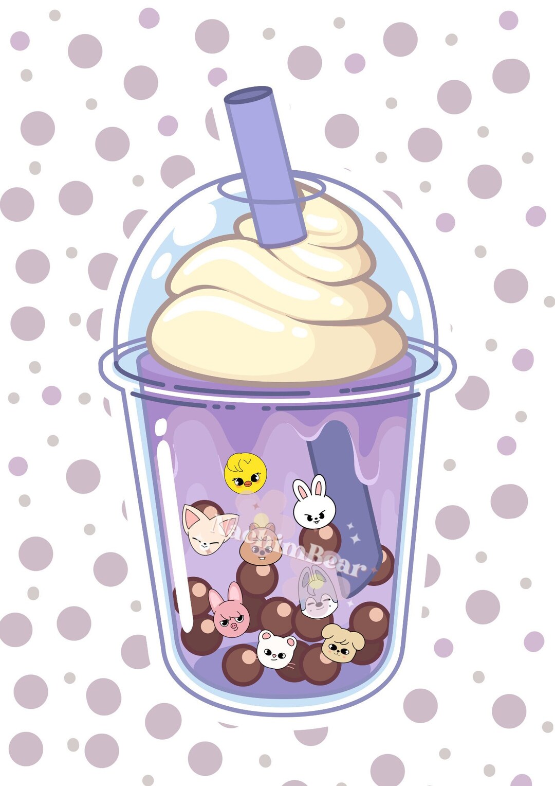 SKZOO OT8 Boba Shaker Keychain - Etsy