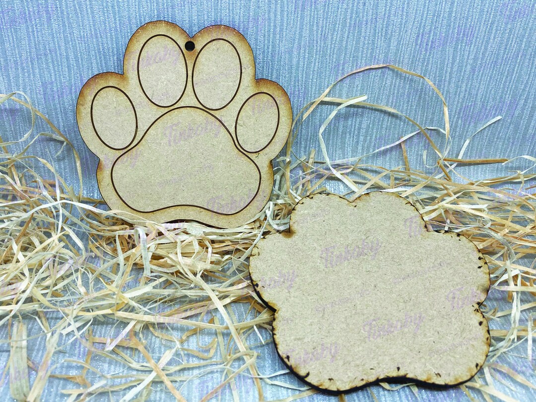 10cm MDF Paw Blank Plain Shape for Crafting Dog Cat Animal - Etsy