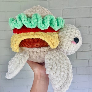 Hamburger Crochet Turtle Plushie - Etsy