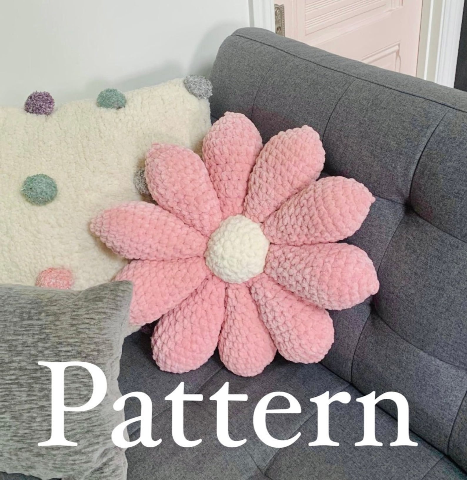 Retro Crochet Flower Pillow Pattern - Etsy