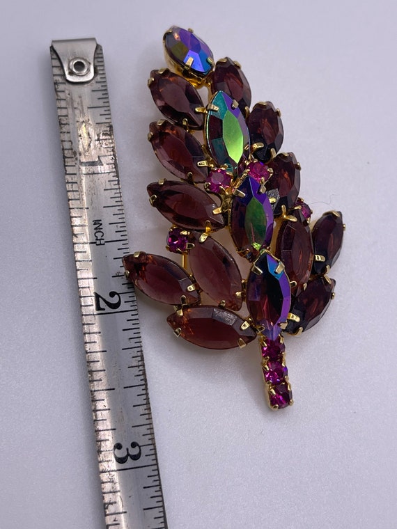 Vintage Juliana Purple Leaf Crystal Rhinestones Brooc… - Gem