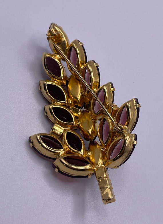 Vintage Juliana Purple Leaf Crystal Rhinestones Brooc… - Gem