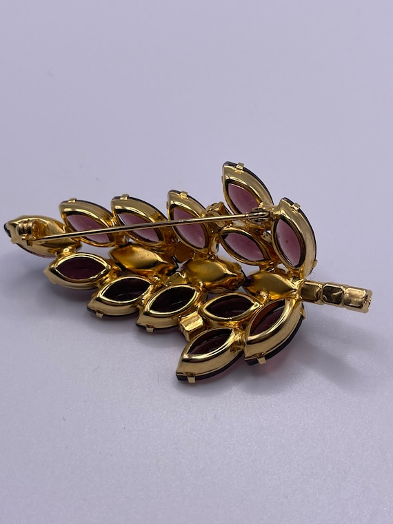Vintage Juliana Purple Leaf Crystal Rhinestones Brooc… - Gem