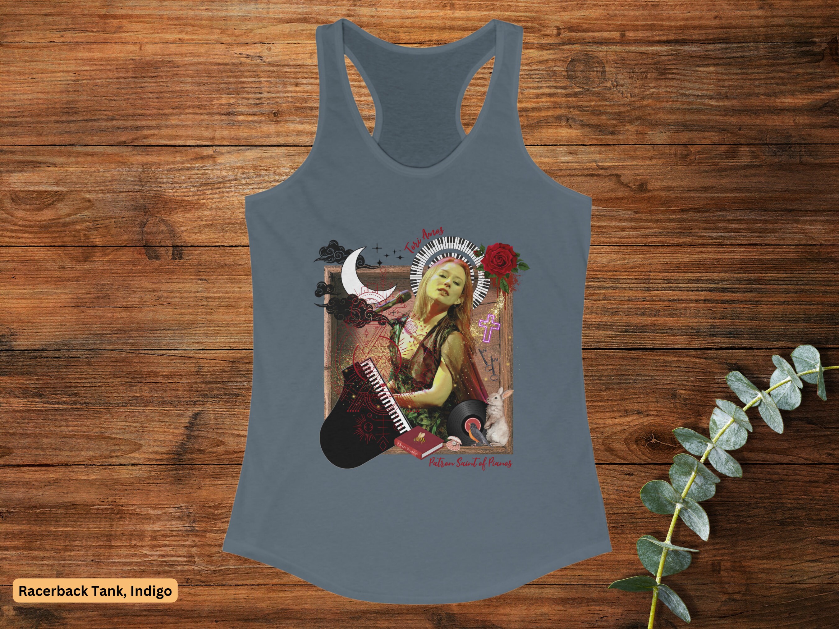Women's Tori Amos Piano Fan Racerback Tank Patron Saint of Pianos Tank ...