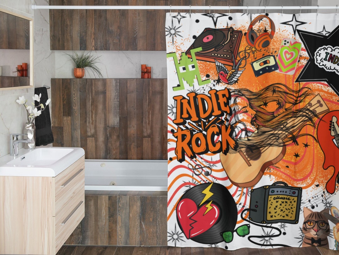 Indie Alt Rock Shower Curtain Alternative Bathroom Indie Folk Home ...