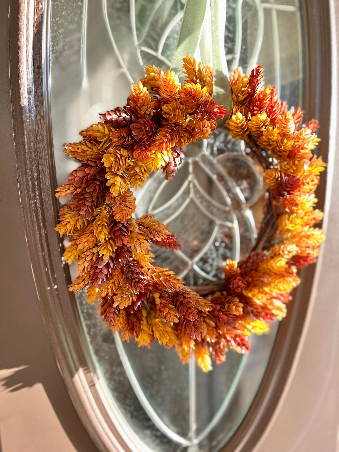 Fall Mini Hops Wreath, Candle Ring, Fall Candle Wreath, Fall Table ...