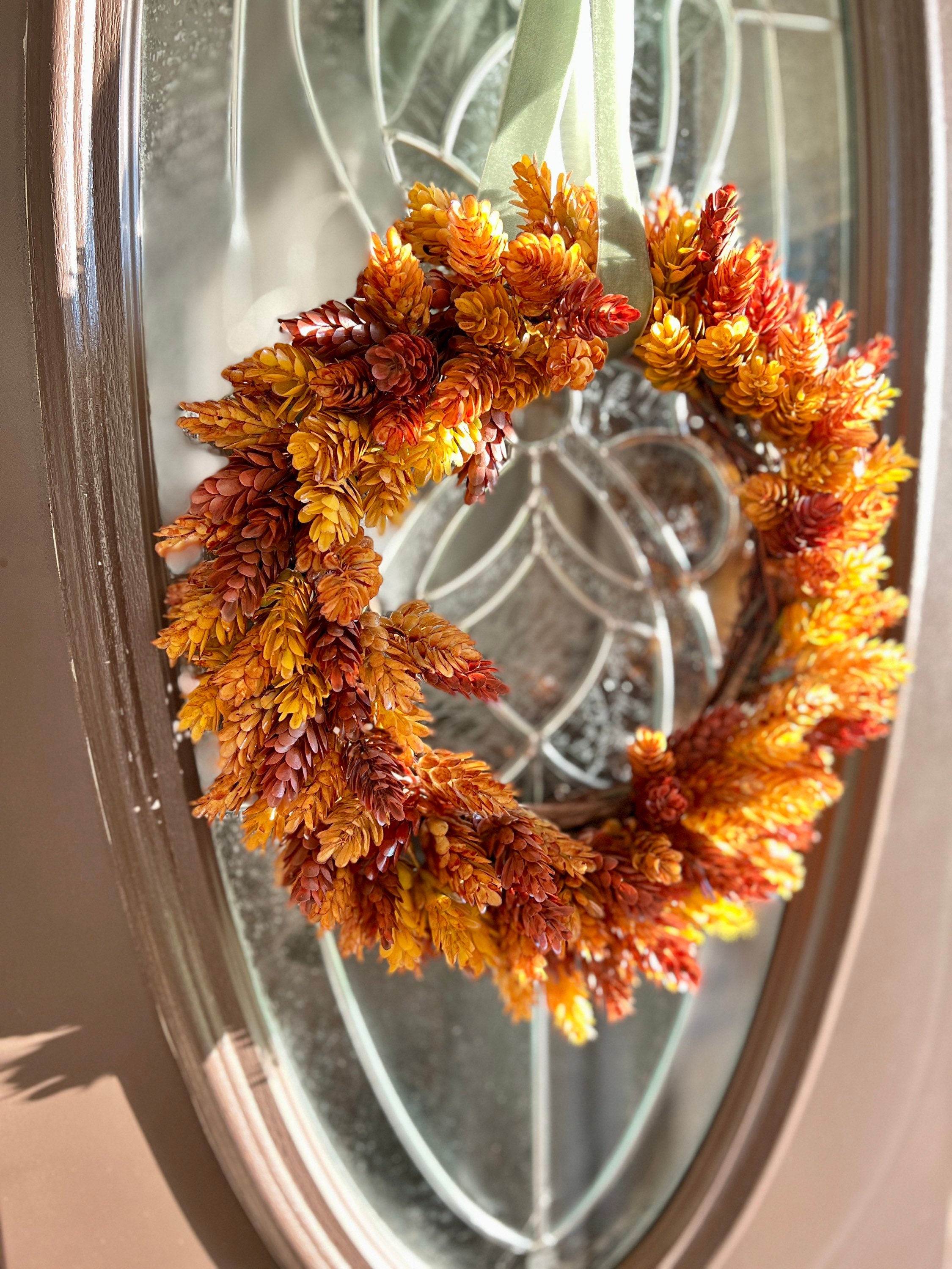 Fall Mini Hops Wreath, Candle Ring, Fall Candle Wreath, Fall Table ...
