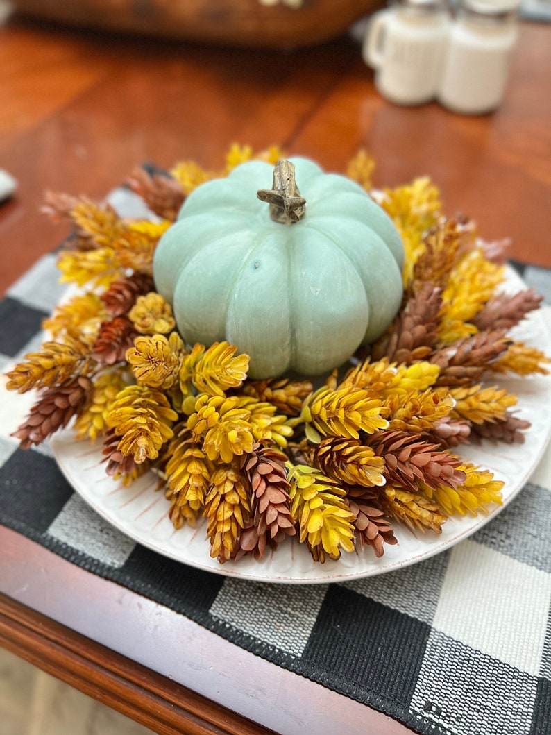 Fall Mini Hops Wreath, Candle Ring, Fall Candle Wreath, Fall Table ...