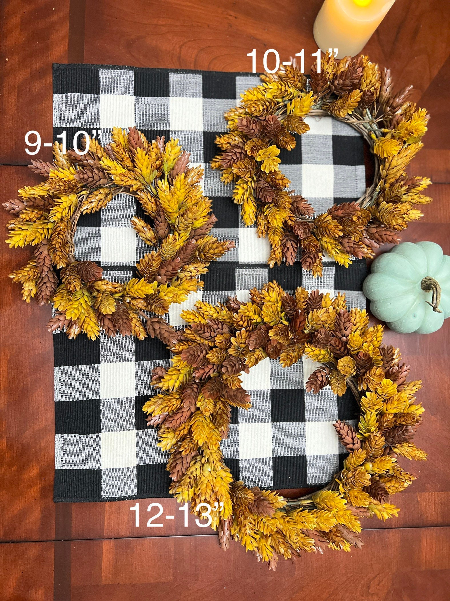Fall Mini Hops Wreath Candle Ring Fall Candle Wreath Fall - Etsy