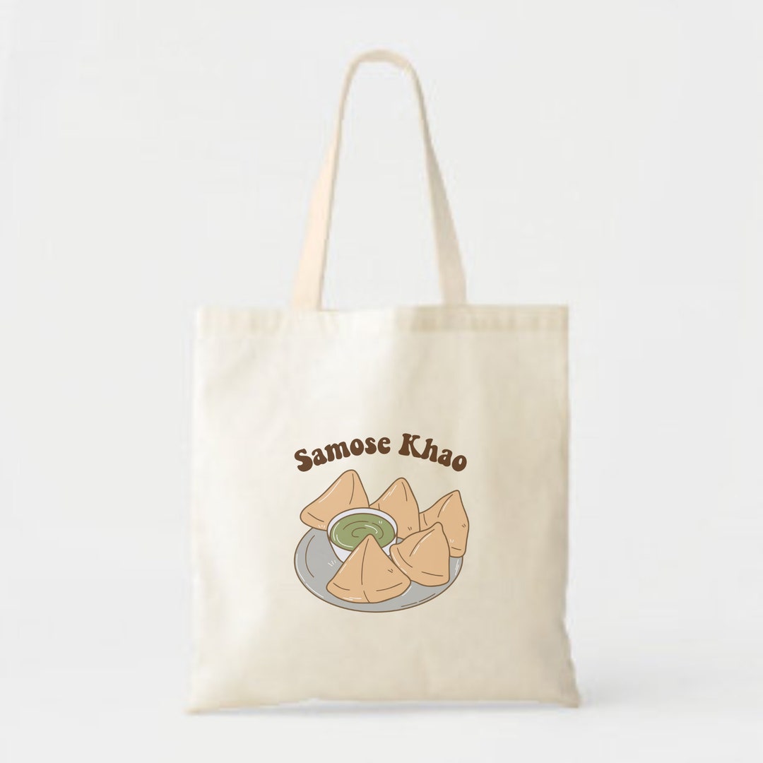 Samose Khao Tote Bag, Samosa Tote Bag, Desi Pop Art Tote Bag - Etsy