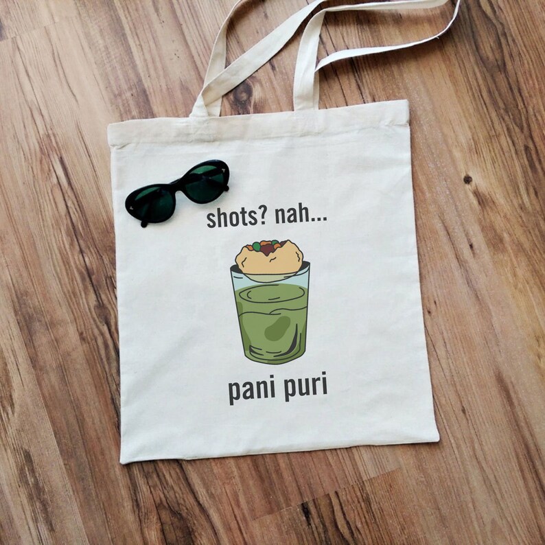 Pani Puri Tote Bag: Desi Pop Art, Organic Cotton Bag - Etsy