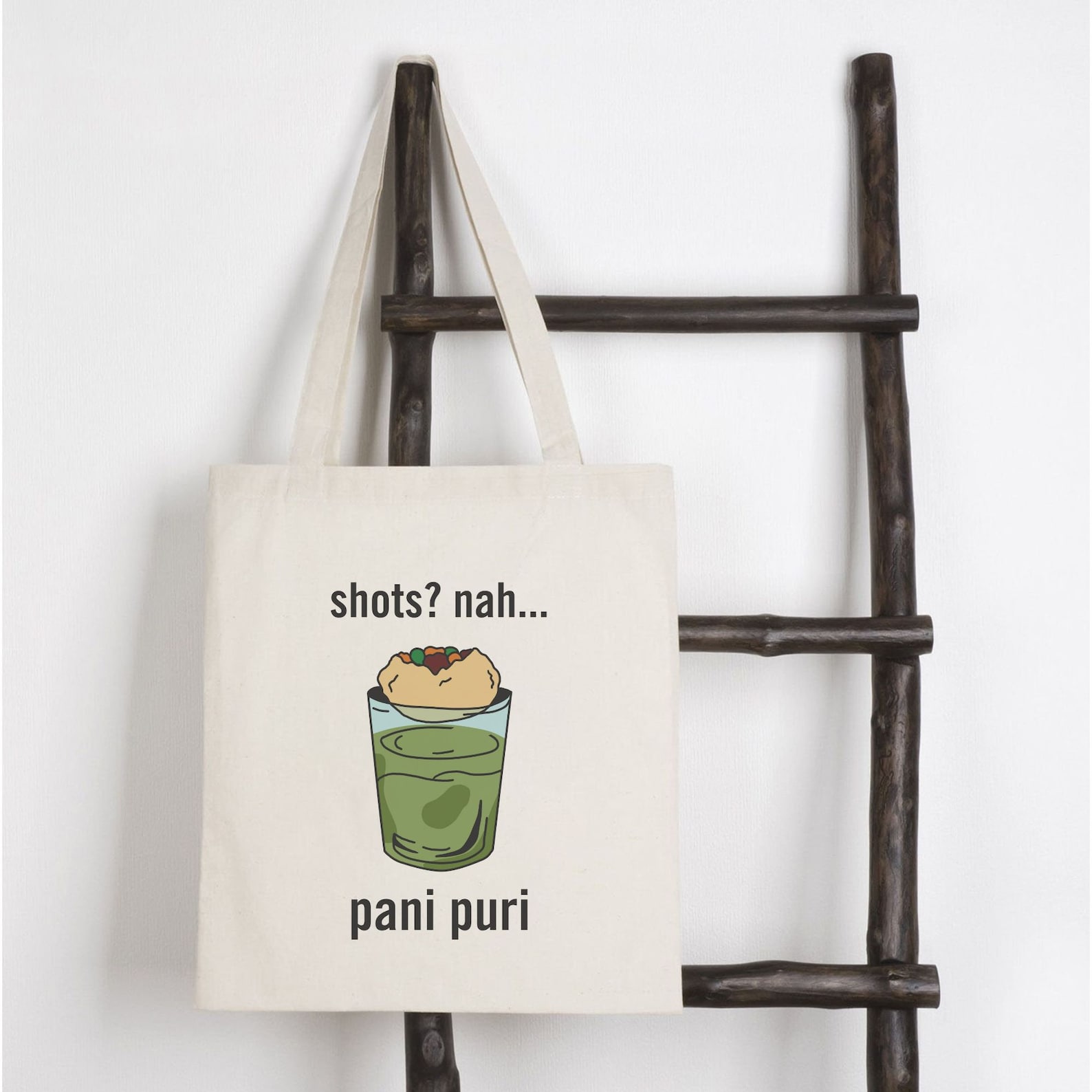 Pani Puri Tote Bag: Desi Pop Art, Organic Cotton Bag - Etsy