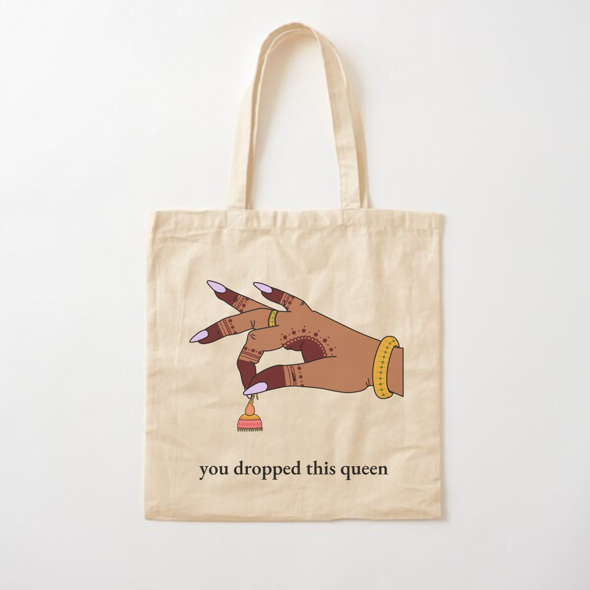 You Dropped This Queen Tote Bag, Jhumka Tote Bag, Desi Tote - Etsy
