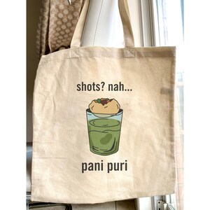 Pani Puri Tote Bag: Desi Pop Art, Organic Cotton Bag - Etsy