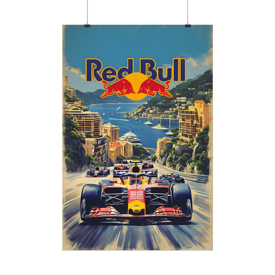 Dynamic Red Bull Racing Poster, Vintage F1 Artwork, Car Enthusiast ...