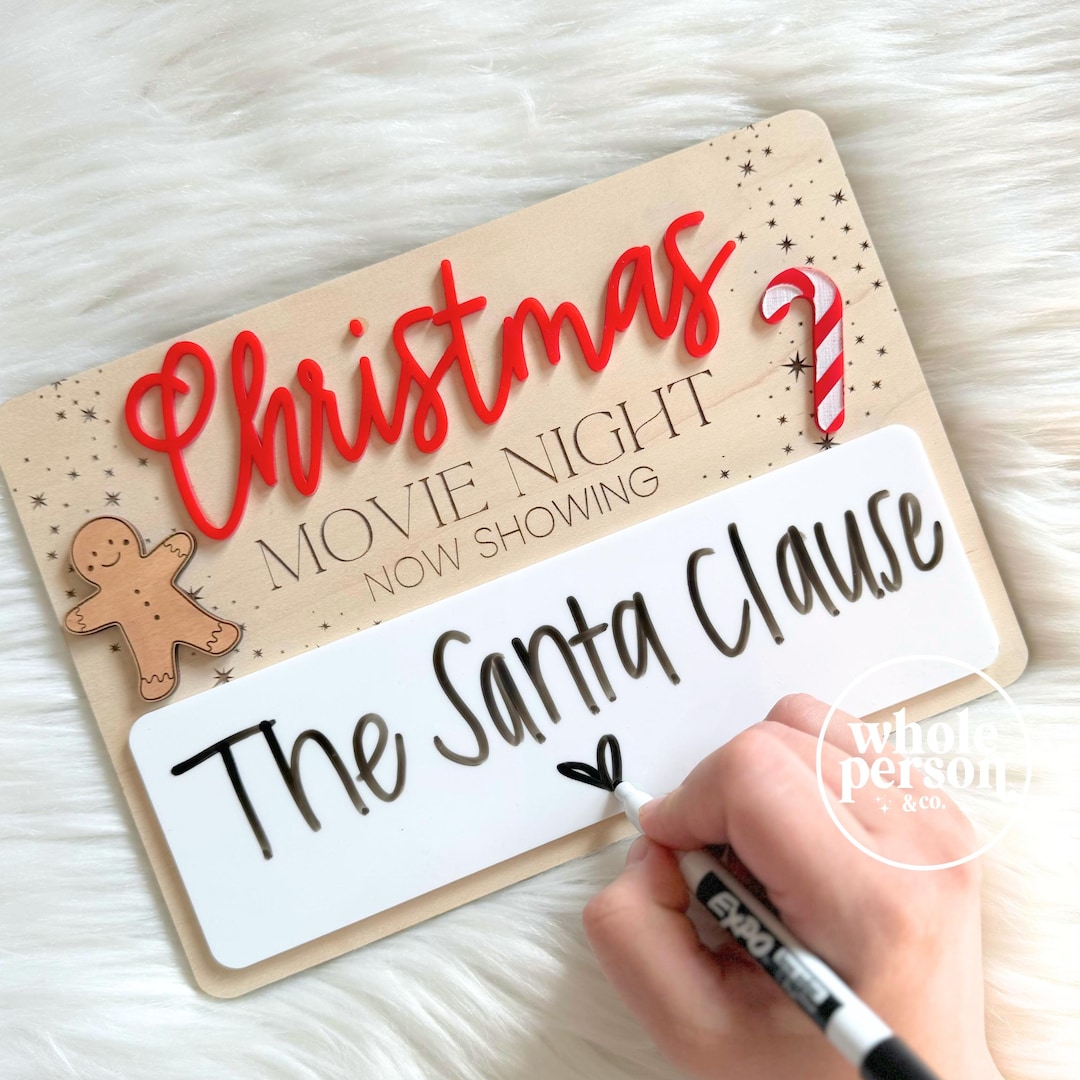 Christmas Movie Night Whiteboard, Christmas Movie Decor, Christmas Time ...