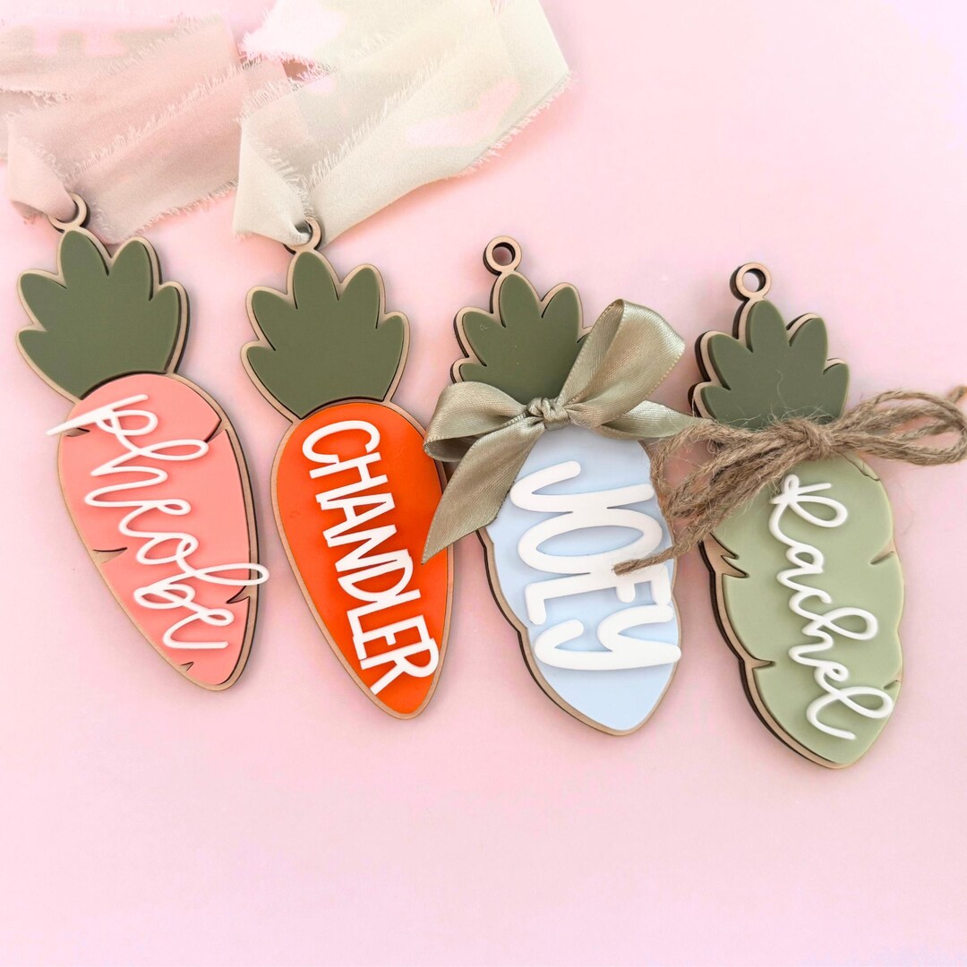 Traditional Carrot Easter Tag, Carrot Easter Tag, Custom Easter Name ...