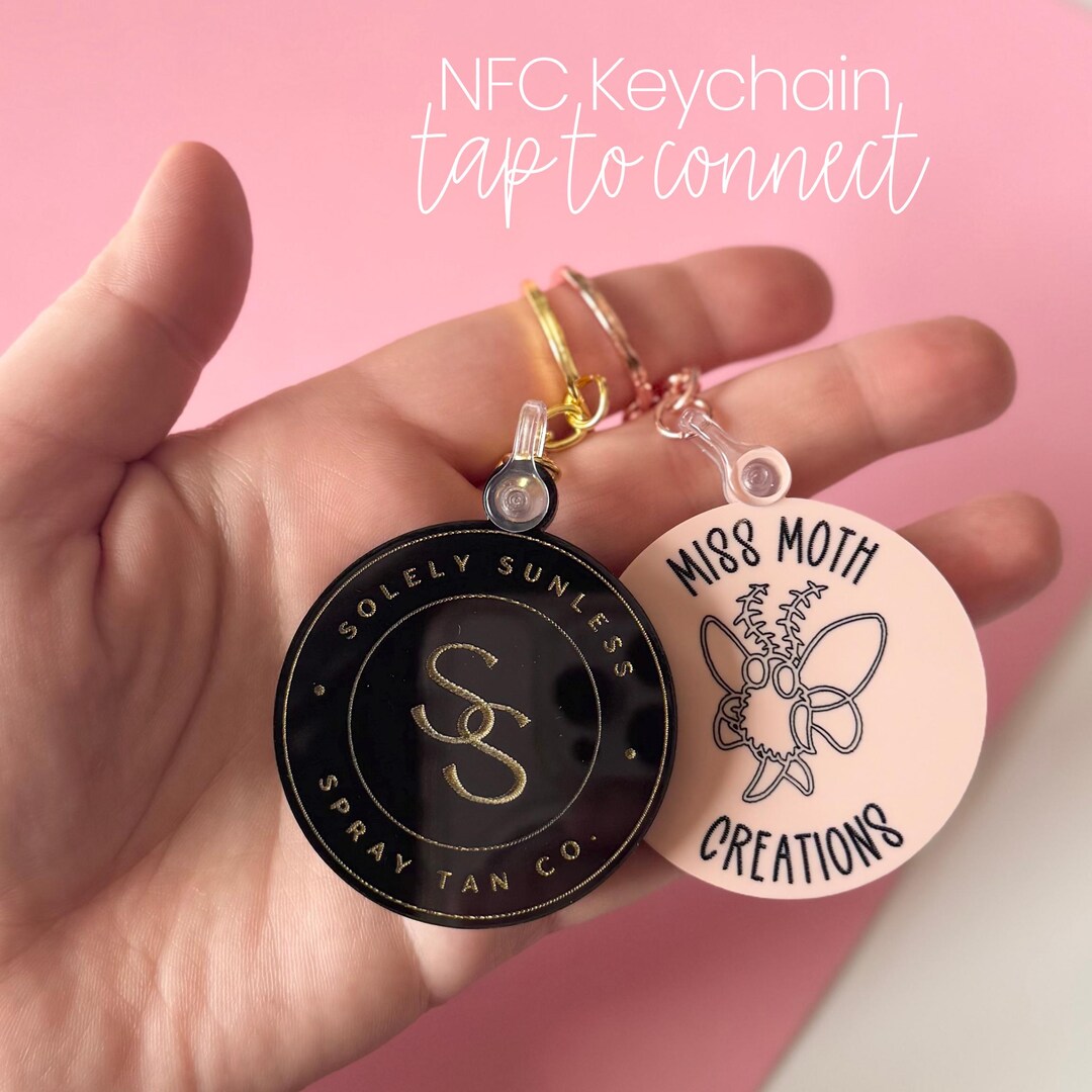 Custom NFC Keychain, Small Business Digital Business Card, Tap to ...