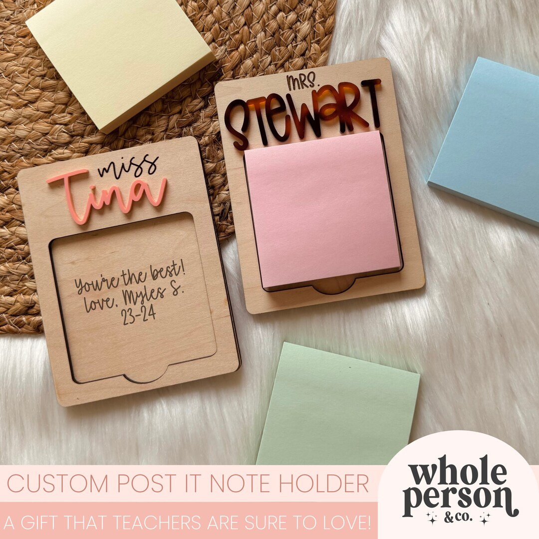 Cute Post It Note Holder, Personalized Sticky Note Holder, Cute Teacher ...