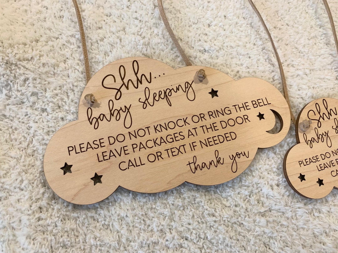 Cute Baby Sleeping Sign, Shh Baby Sleeping Sign, Do Not Knock Sign, Do ...