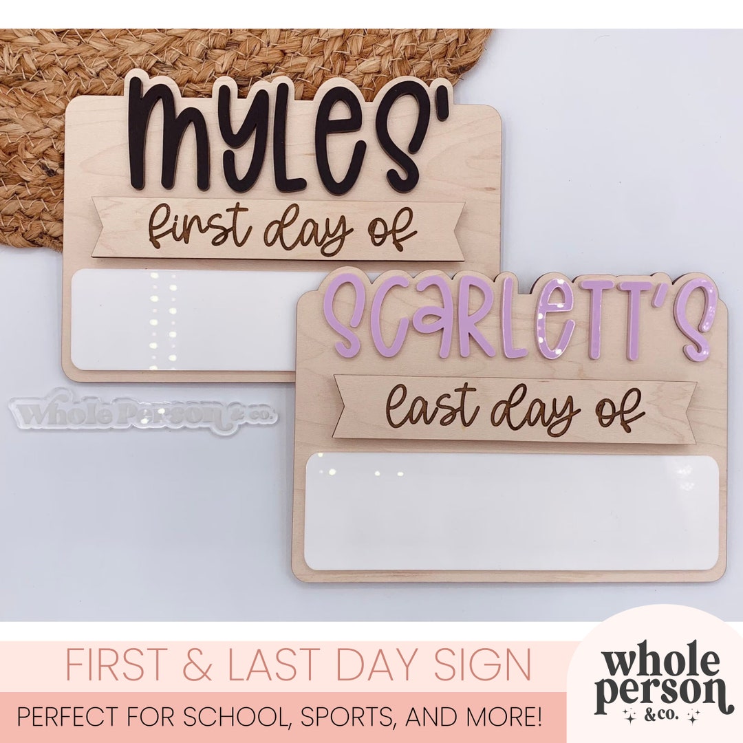 First & Last Day of School Sign, Trendy Back to School Sign, Reusable ...