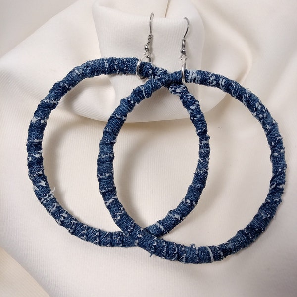Denim Earrings - Etsy