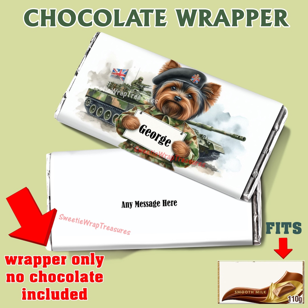Personalised Army Soldier Chocolate Bar Wrapper. Military Gift, Army ...
