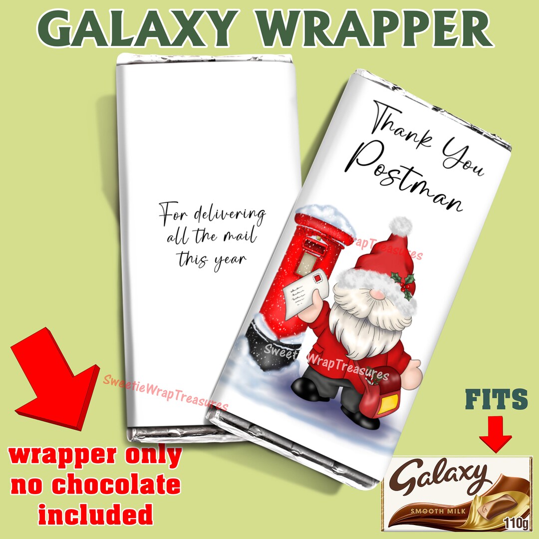 Personalised Christmas Chocolate Bar Wrapper, Cute Santa Postman ...