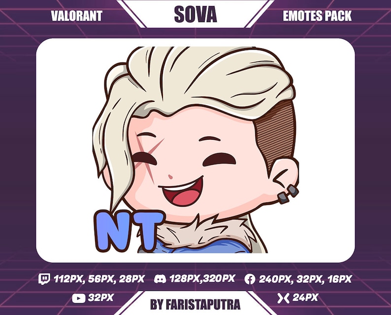 Chibi Sova Valorant Twitch Emotes: Anime Discord Emoji (digital ...