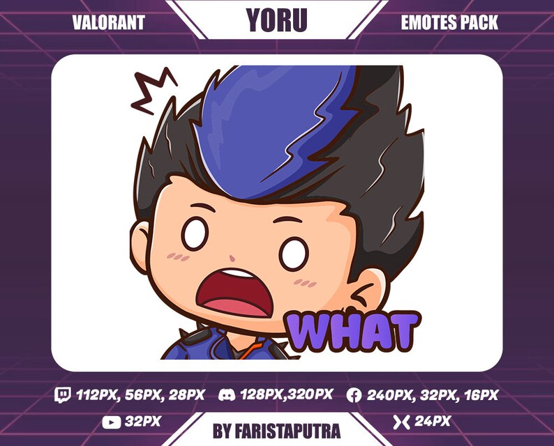 Yoru Valorant Chibi Twitch Emotes: Anime Discord Emoji (digital ...